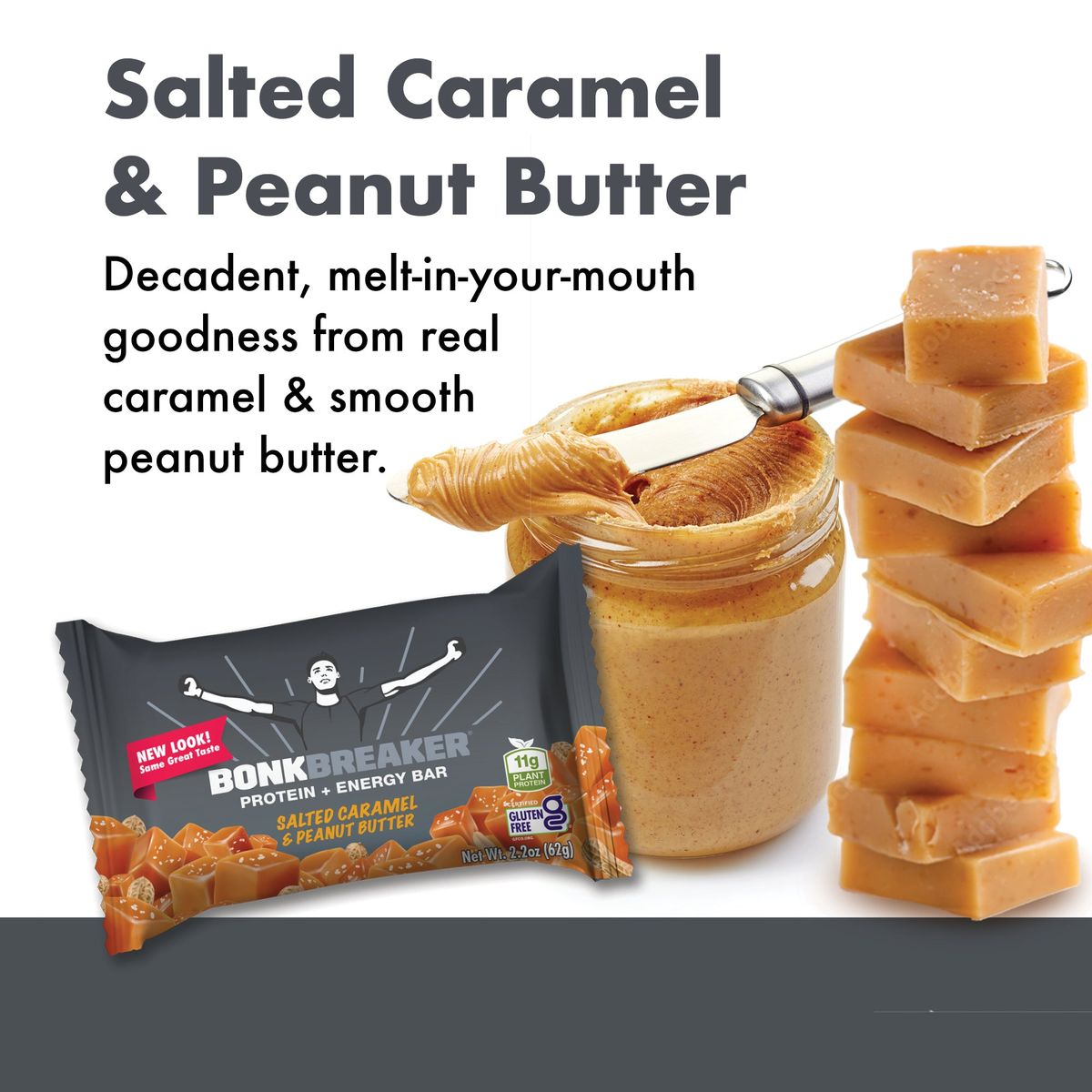 Bonk Breaker Salted Caramel & Peanut Butter Protein + Energy Bars ...